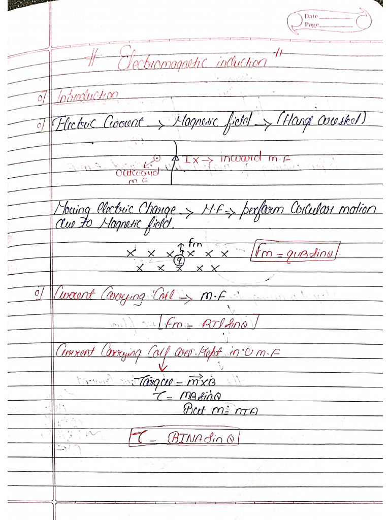 Electromagnetic Induction Notes | PDF