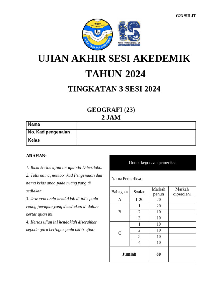 COVER DEPAN UASA (1) | PDF