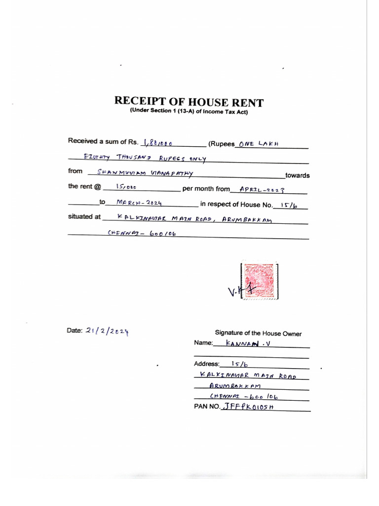 HRA Receipt | PDF