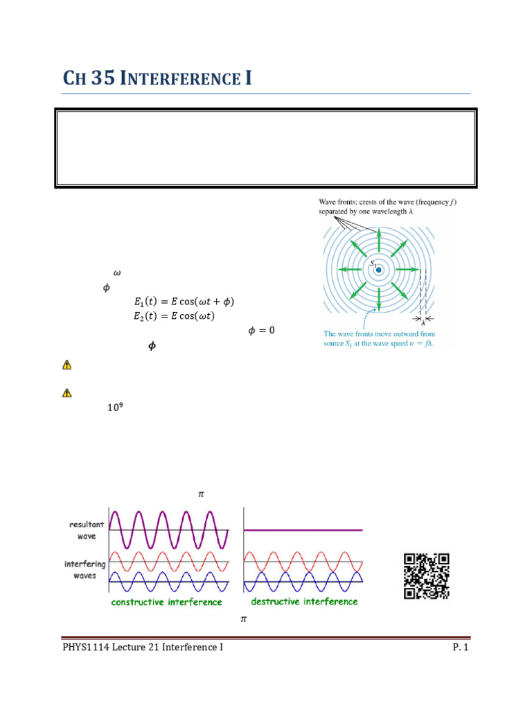 lecture21-ch35-1 | PDF | Antenna (Radio) | Coherence (Physics)
