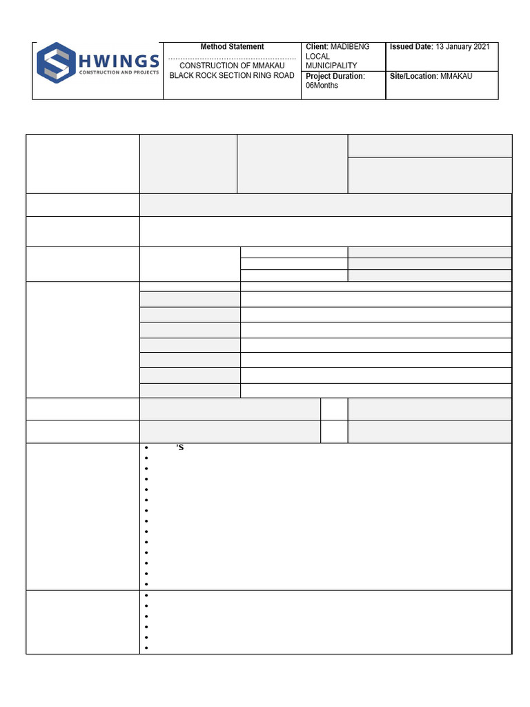 Mmakau Ring Road Construction Plan | PDF | Road