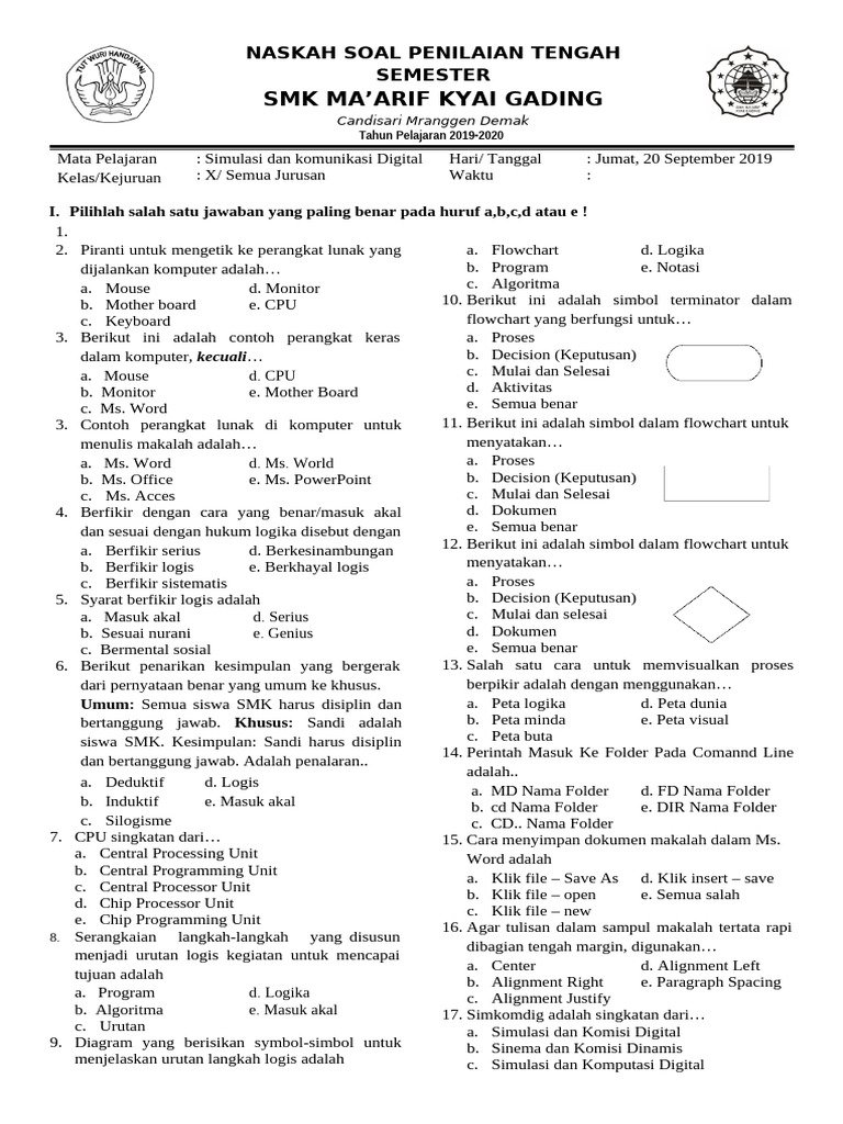 UTS - Simulasi Dan Komunikasi Digital | PDF