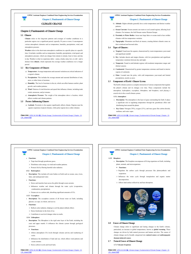 Print Climate Change Notes | PDF | Climate Change | Greenhouse Gas