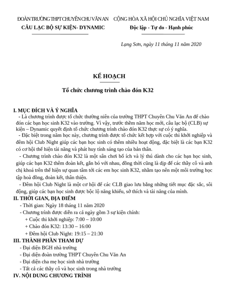 Chào Đón K32 | PDF