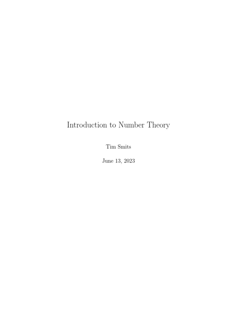 Introduction To Number Theory | PDF | Prime Number | Number Theory