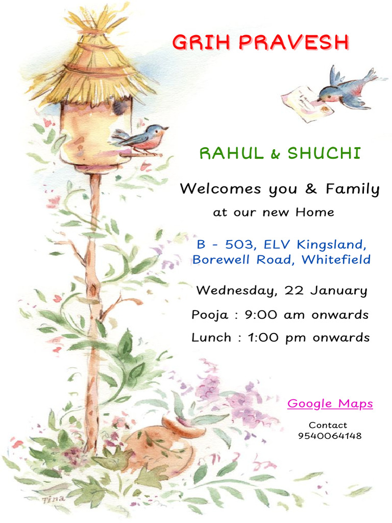Rahul Shuchi Housewarming | PDF