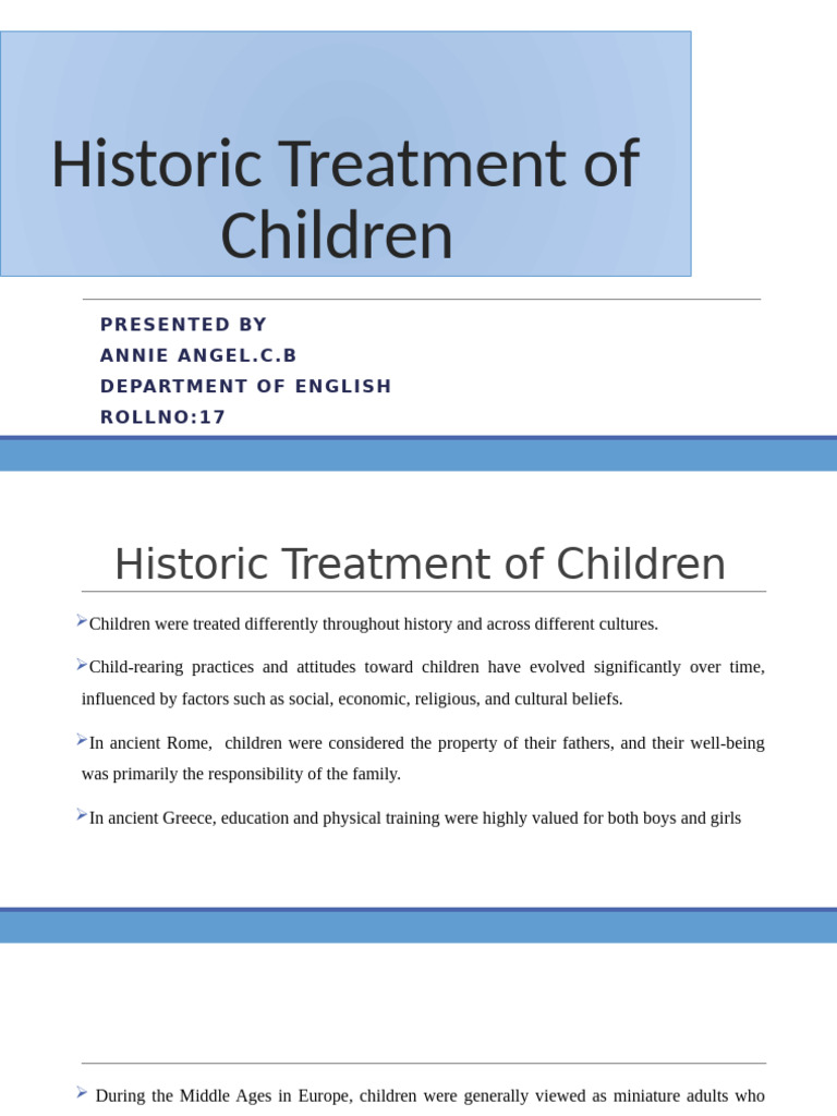 Evolution of Children's Treatment History | PDF | Vulnerability ...