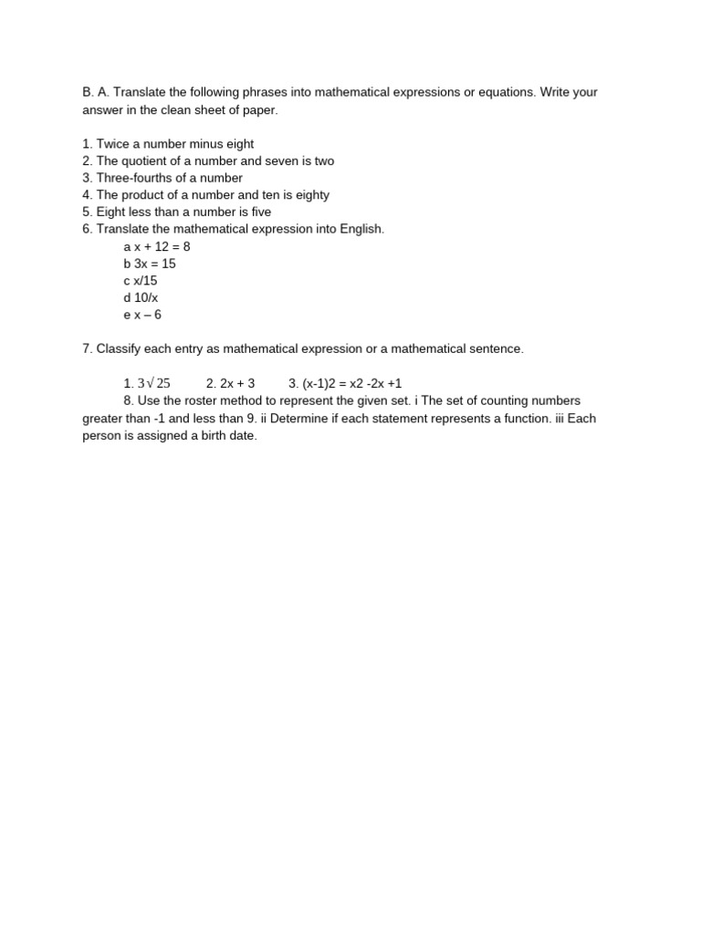 Mathematics - Prelim Acts. | PDF