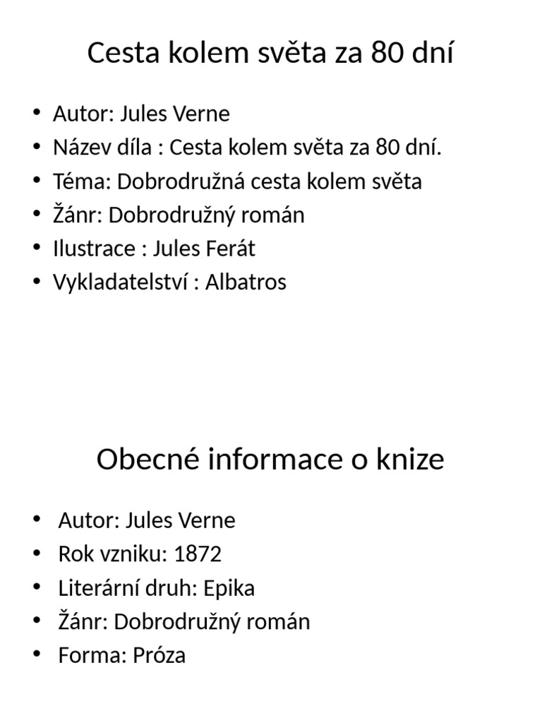 Cesta Kolem Sveta Za 80 Dni | PDF