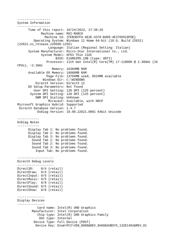 DxDiag | PDF | Device Driver | Graphics Processing Unit