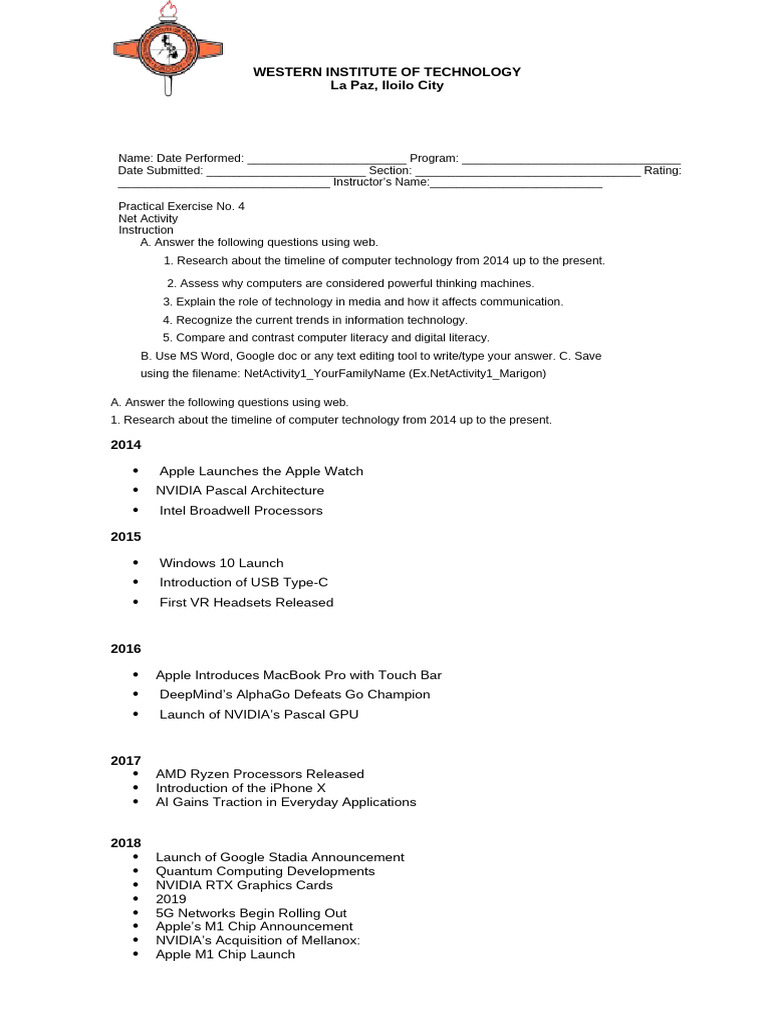 Archile Pomperada - Comp 7 - Practical Exercise No. 4 | PDF ...