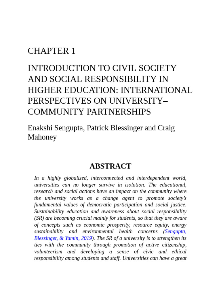 Chapter1-Introduction To Civil Society and Social Responsibility in Higher Education - 16tr ...