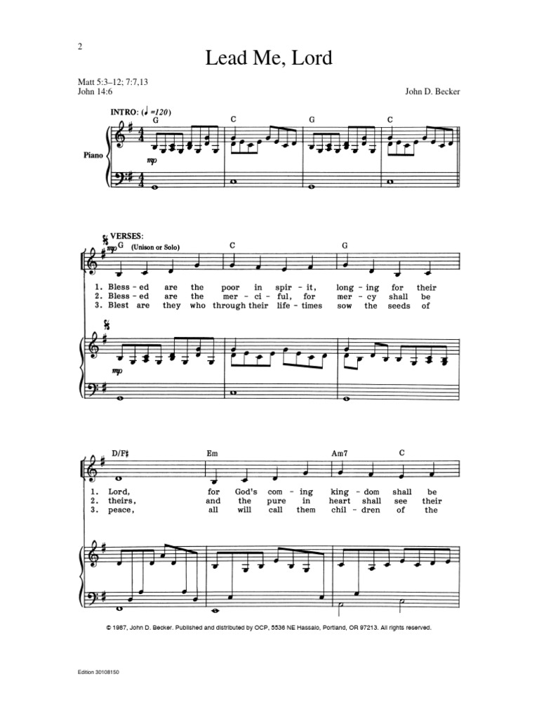 Lead Me, Lord by John D. Becker | PDF