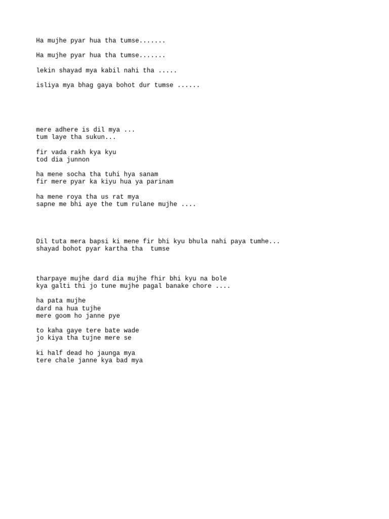 Ha Mujhe Pyar Hua Tha Tumse....... | PDF