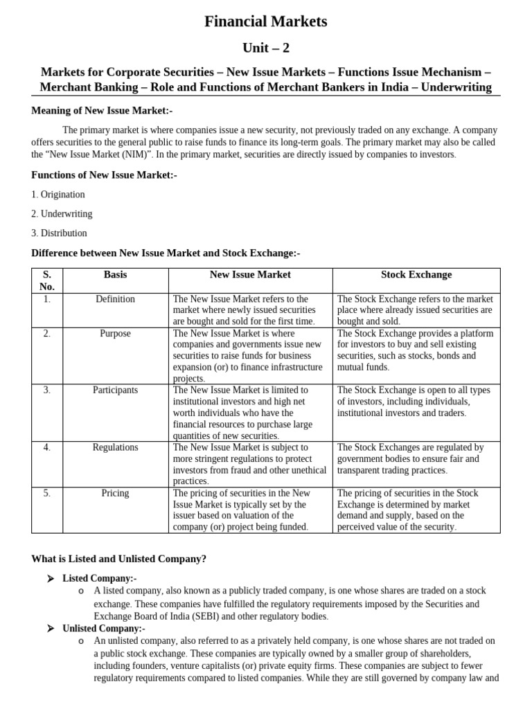Overview of New Issue Markets | PDF | Securities (Finance) | Stocks