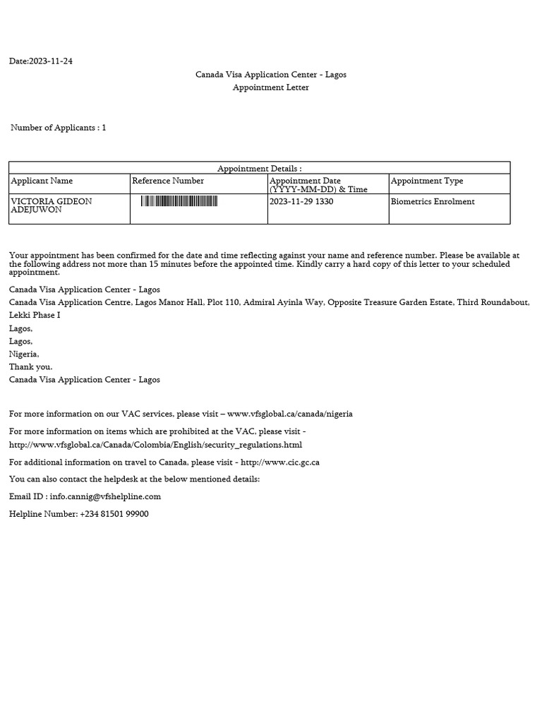 Adejuwon Victoria Appointment | PDF