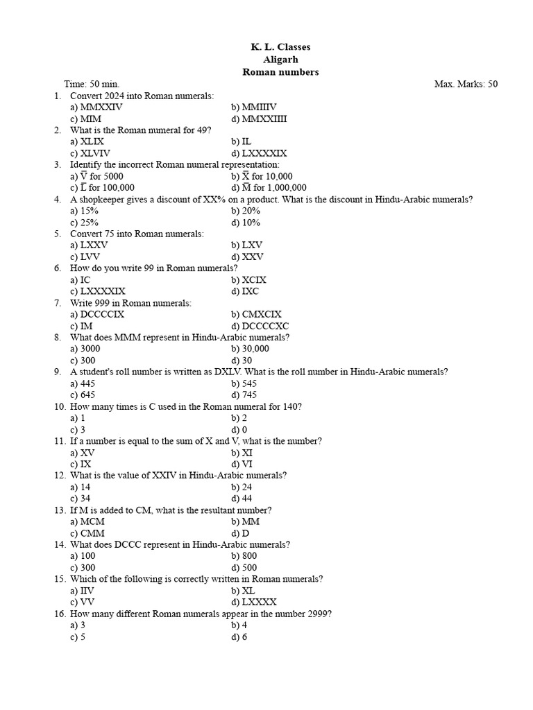 roman numbers | PDF | Naming Conventions | Graphemes