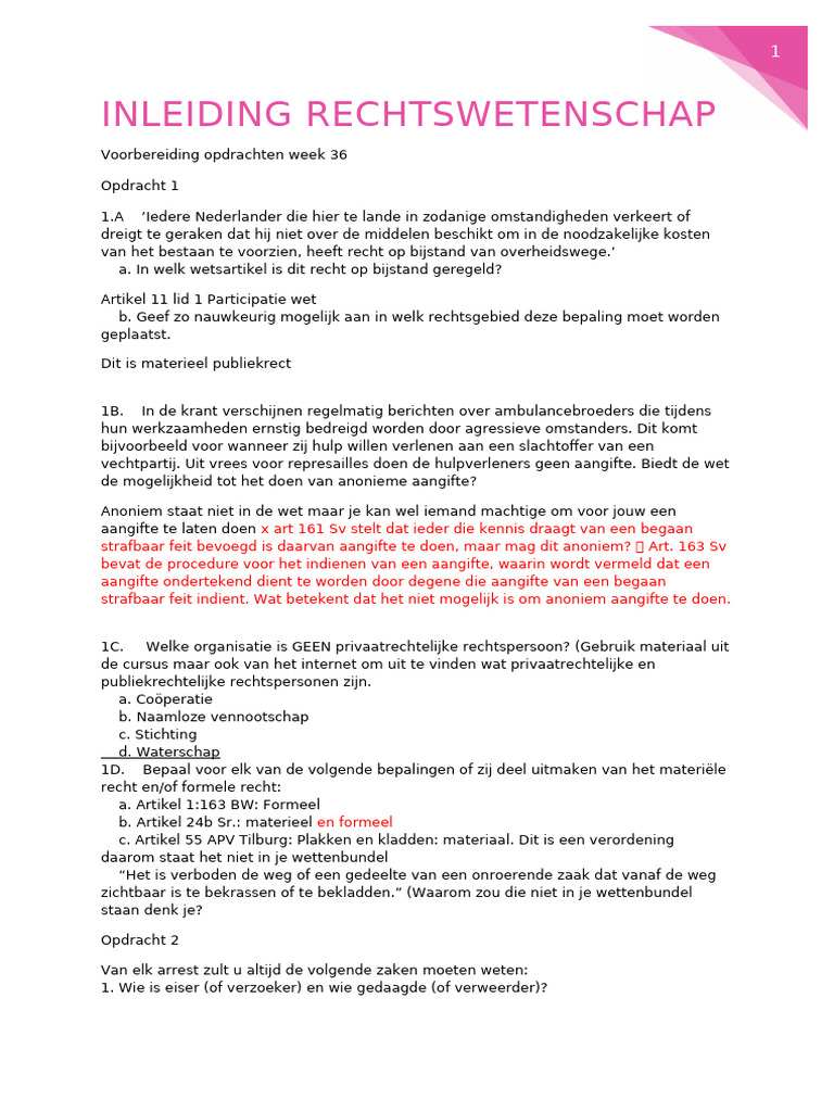 inleiding rechtswetenschap | PDF