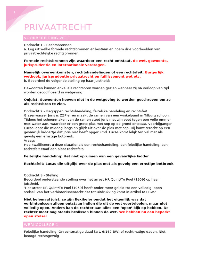 Inleiding Privaatrecht | PDF