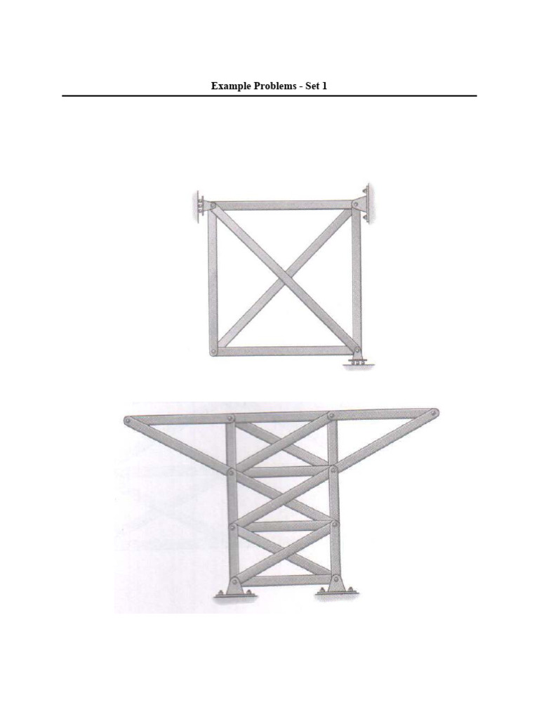 Example Problems Set1 | PDF | Truss | Structural Analysis