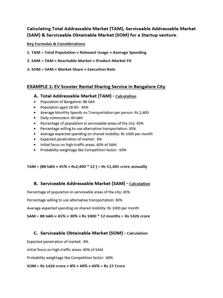 TAM SAM SOM Working Examples | PDF | Marketing | Private Sector