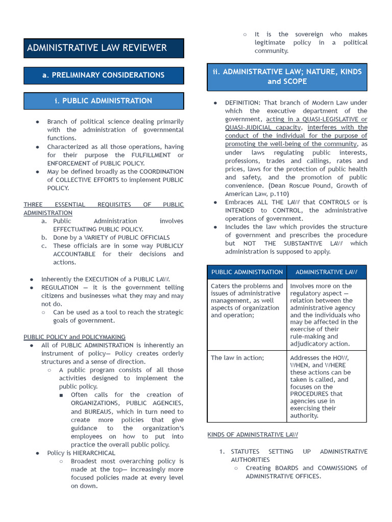 Administrative Law Reviewer 1 | PDF | Administrative Law | United ...