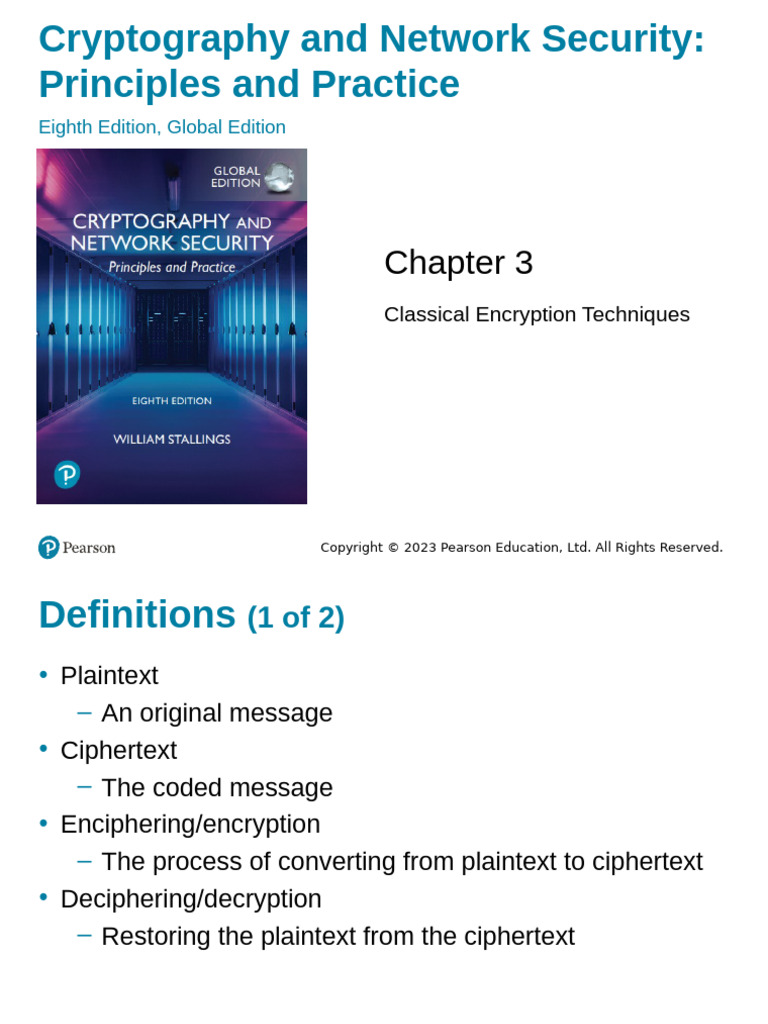 Stallings 8e Accessible Fullppt 03 | PDF | Cryptography | Cryptanalysis