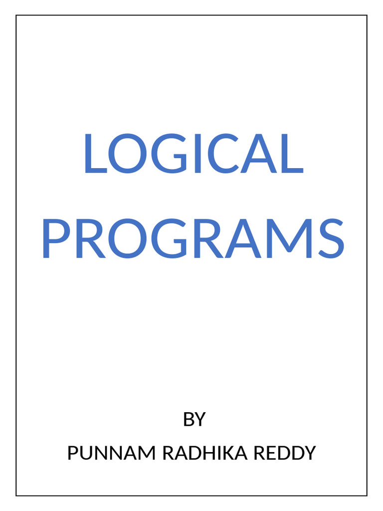 Logical Programs | PDF | Computer Programming | Software Engineering