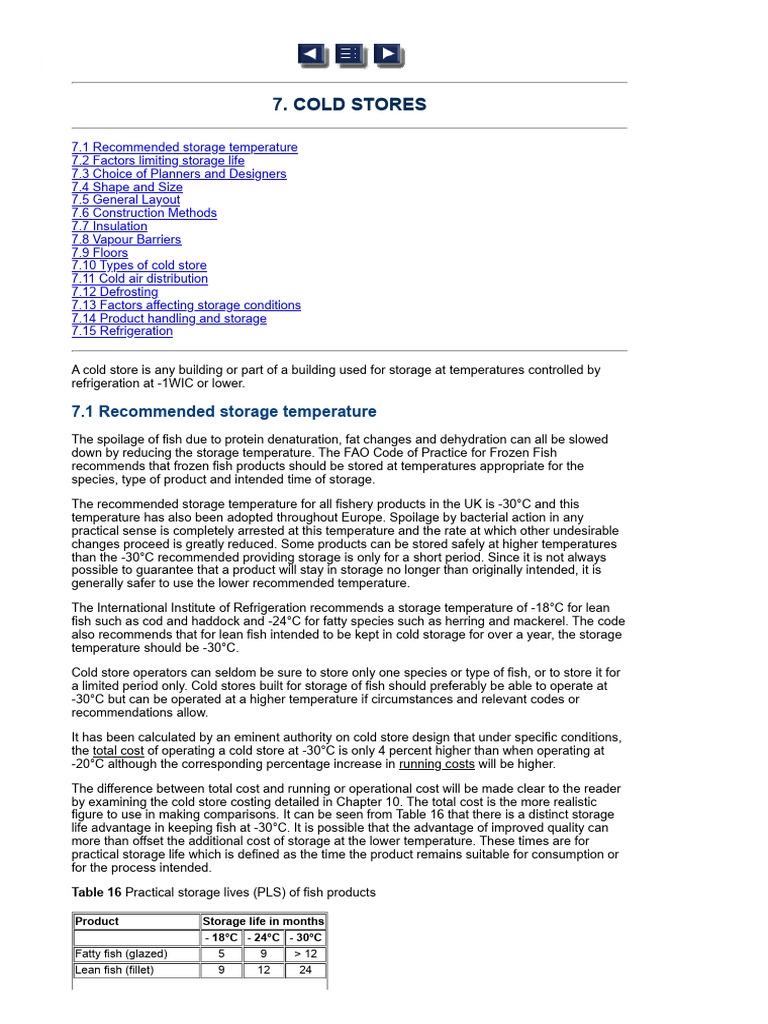 Freezing and Refrigerated Storage in Fisheries - 7. Cold Stores | PDF ...