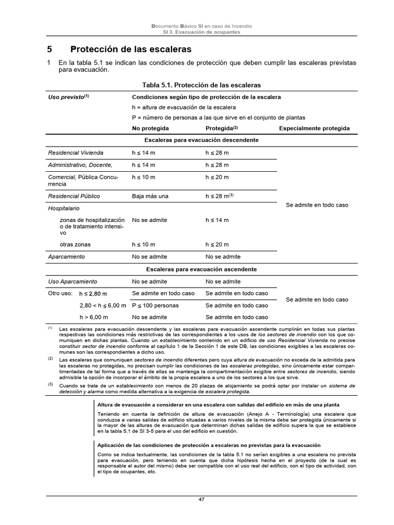 CTE DB SI 3 - Tabla 5Â 1 - ProtecciÃ N de Escaleras - CTE | PDF | Escalera