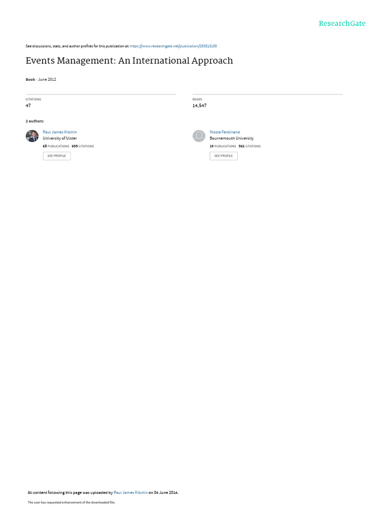 International Events Management Book | PDF