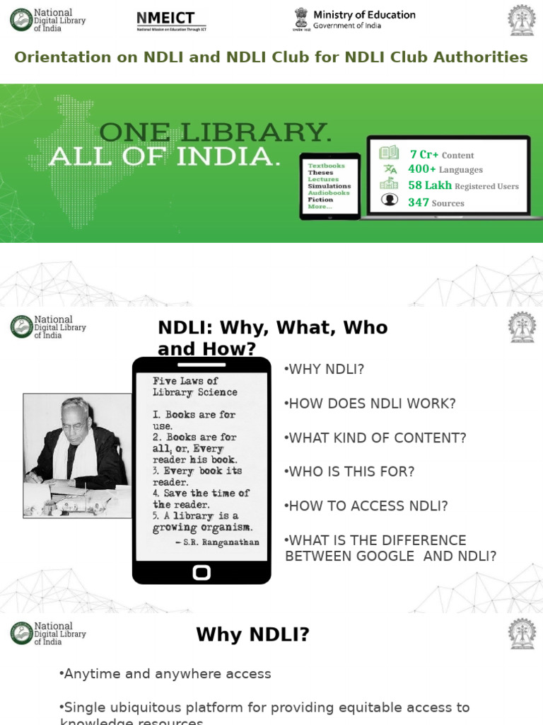NDLI Overview for Club Authorities | PDF | Languages Of India