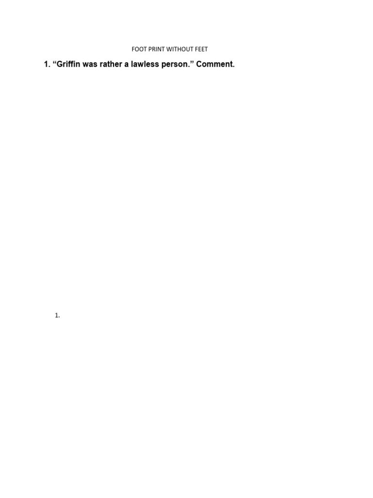 FOOT PRINT WITHOUT FEET | PDF