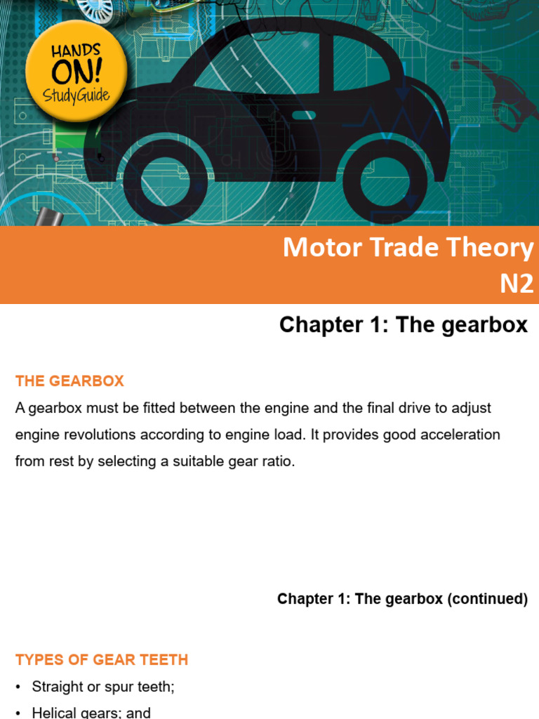 N2 Motor Trade Theory: Gearbox Overview | PDF | Carburetor | Brake