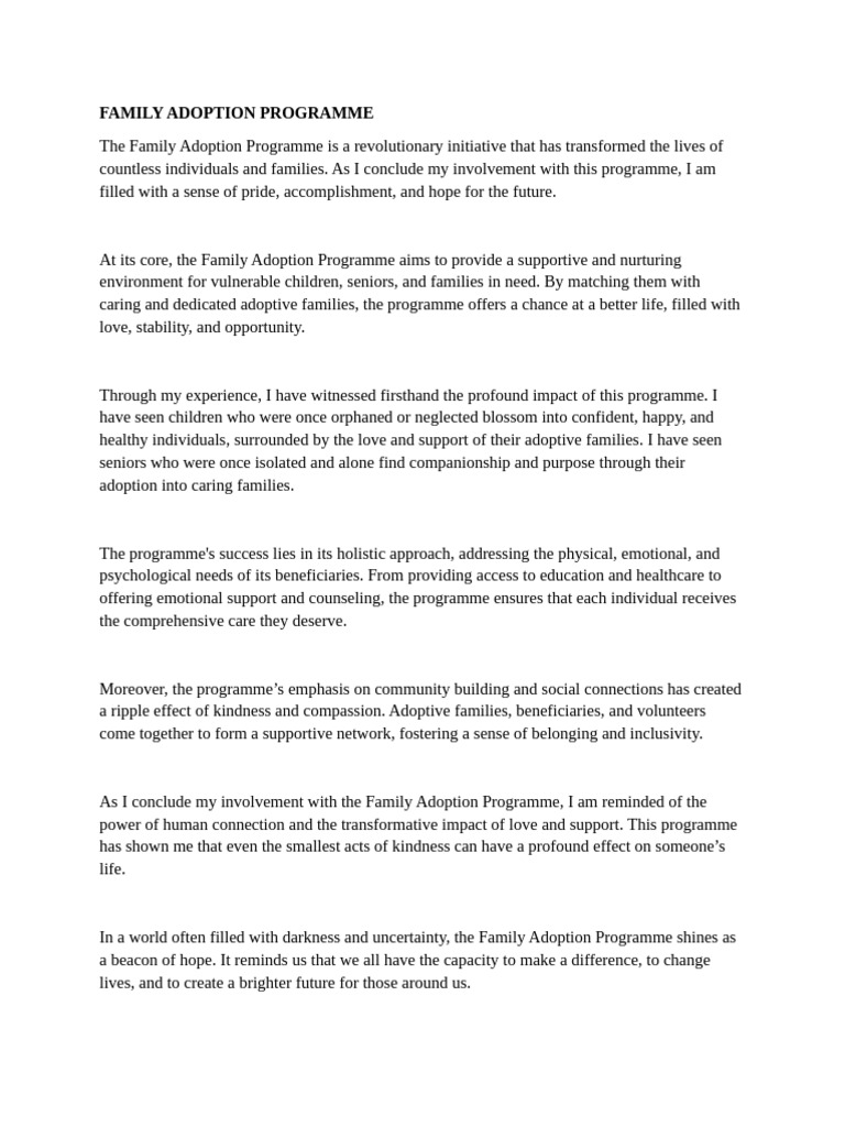 Transforming Lives Through Adoption | PDF | Adoption | Love