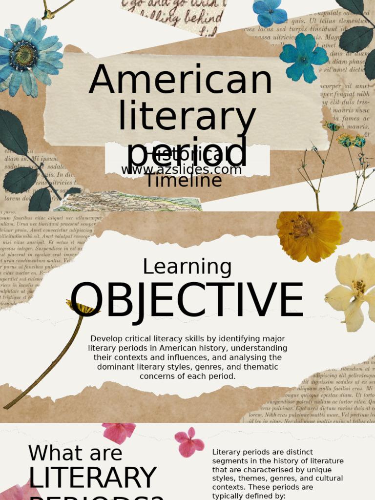 American Literary Periods Historical Timeline Presentation | PDF ...