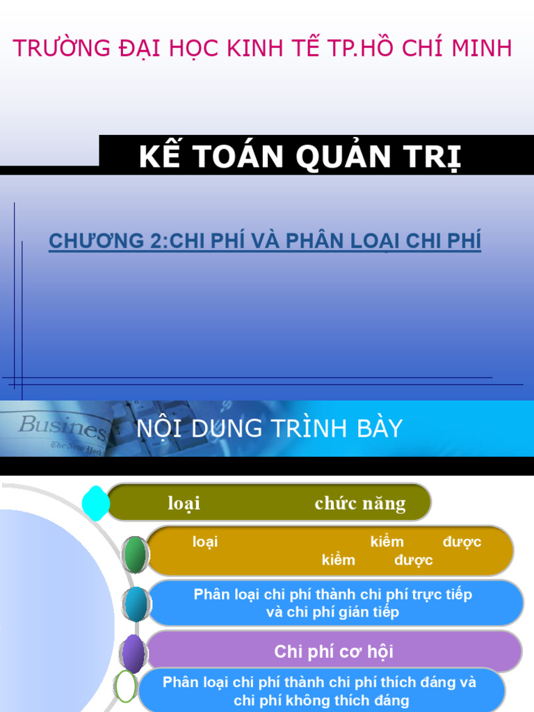 Chương 2- Chi Phí Và Phân Loại Chi Phí (KTQT-Bổ Sung BC Trực Tiếp ...