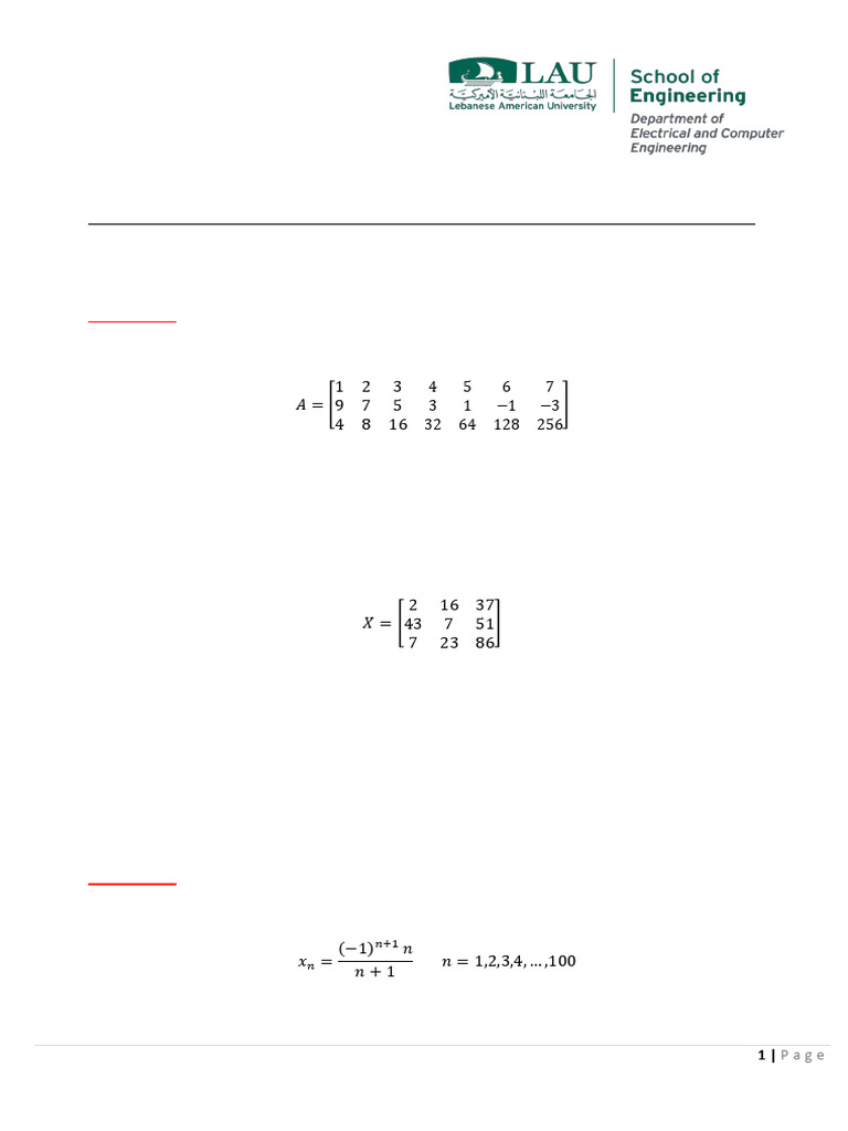 MATLAB Problem Set 1 - SP25 | PDF | Matrix (Mathematics) | Probability Density Function
