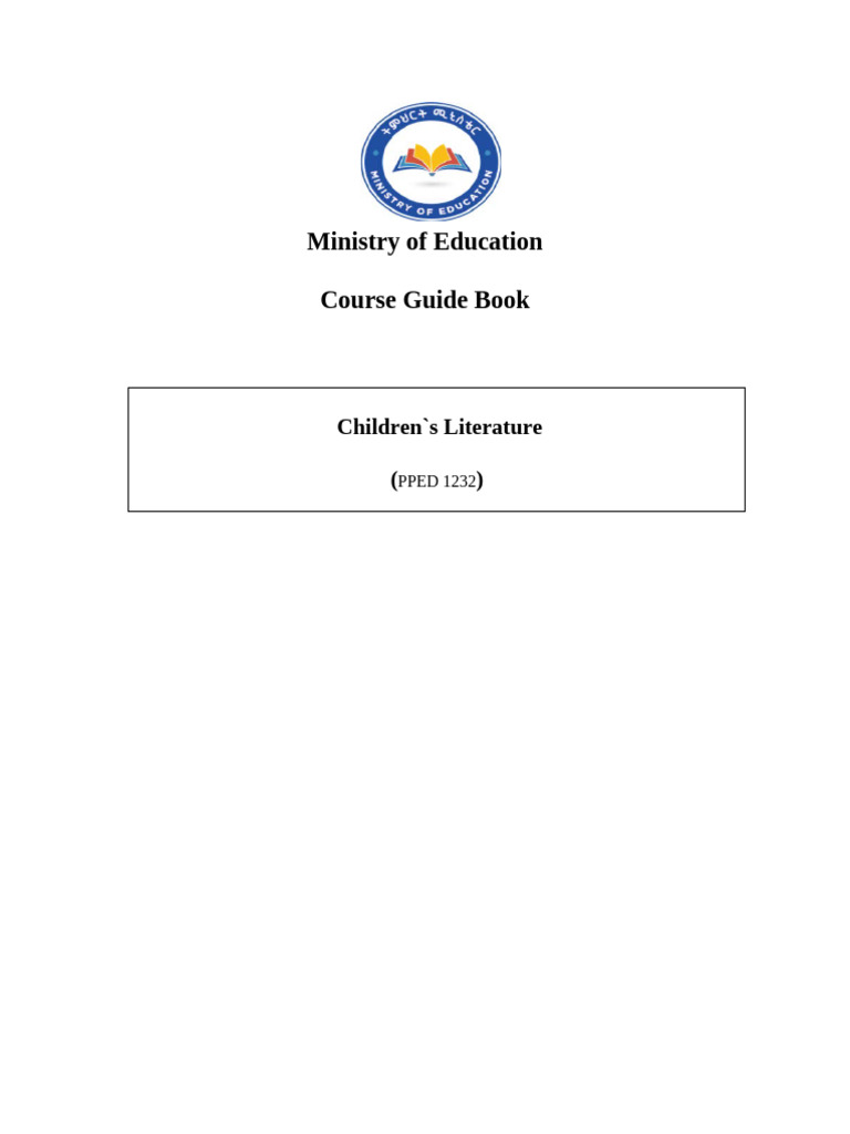 Ministry of Education Course Guide Book: Children's Literature | PDF ...