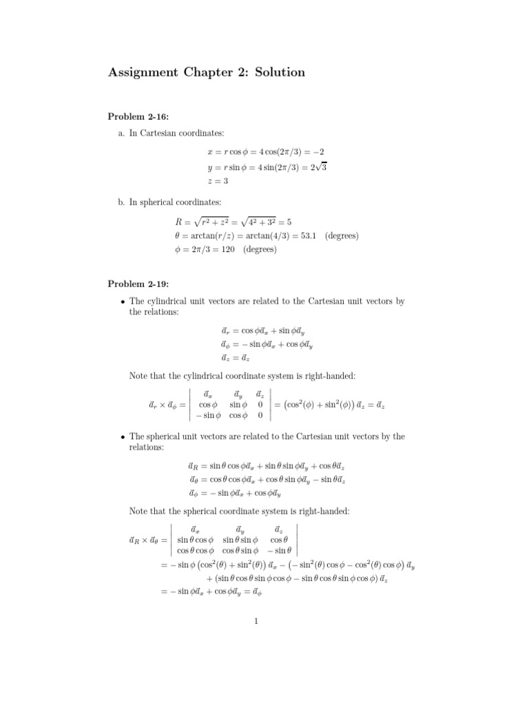 Assignment01 Solution | PDF | Coordinate System | Geometry
