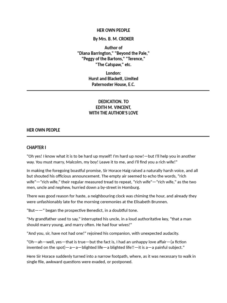 HER OWN PEOPLE - Chapter 1 | PDF