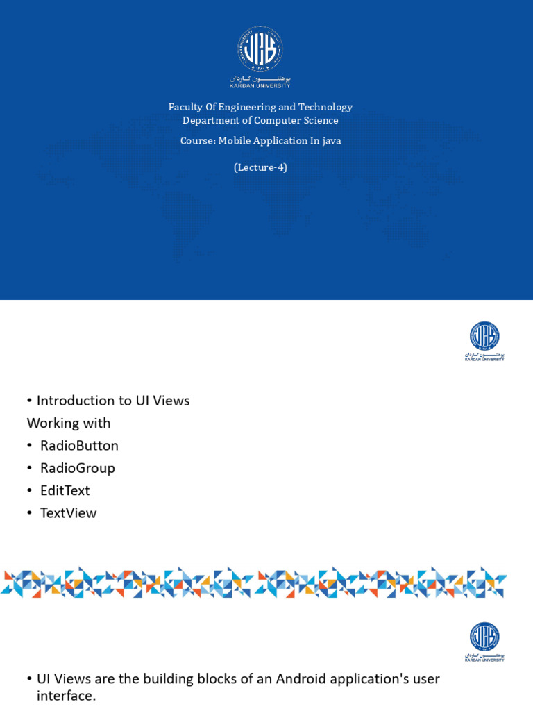 lecture 4 | PDF | User Interface | Android (Operating System)