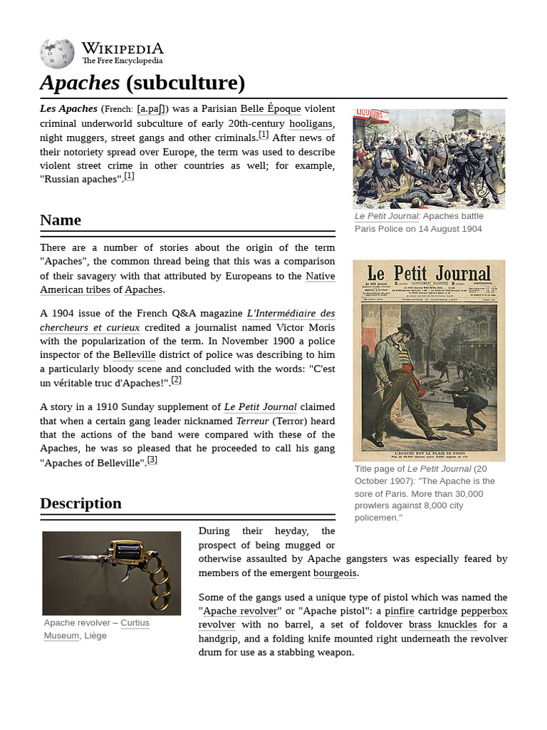 Apaches_(subculture) | PDF | Criminal Subcultures | Gang
