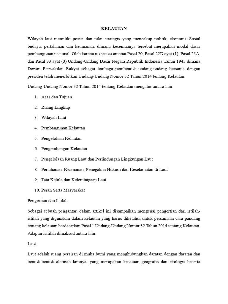 Pengertian dan Istilah Kelautan Indonesia | PDF