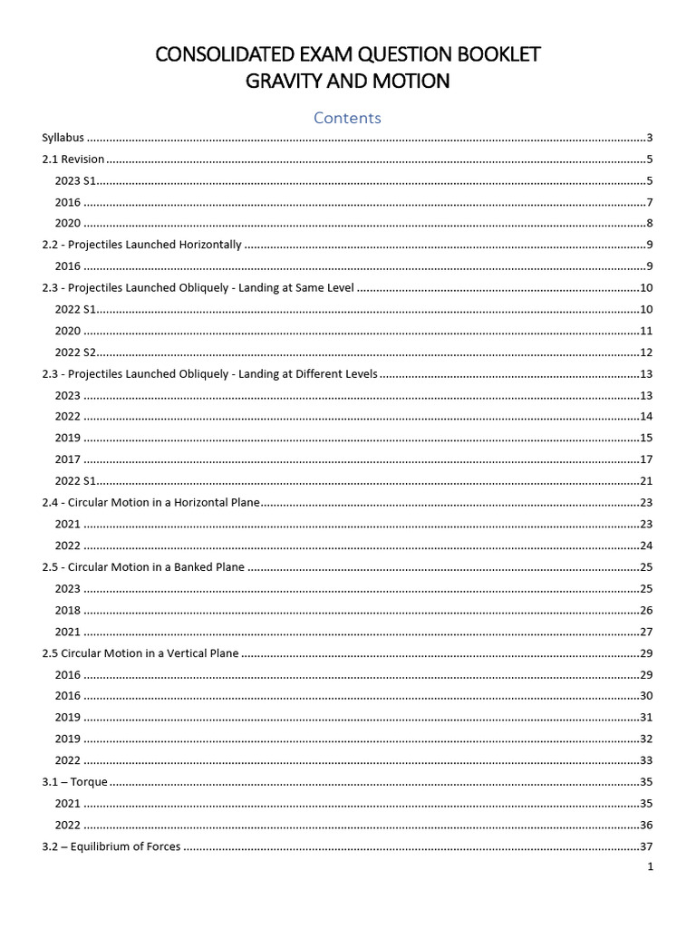 Gravity and Motion Exam Questions | PDF | Force | Mechanical Engineering