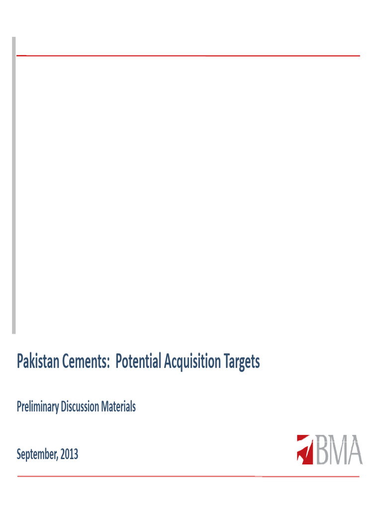 Pakistan Cements - Pitch Book For House of Habib | PDF | Mergers And Acquisitions | Pakistan