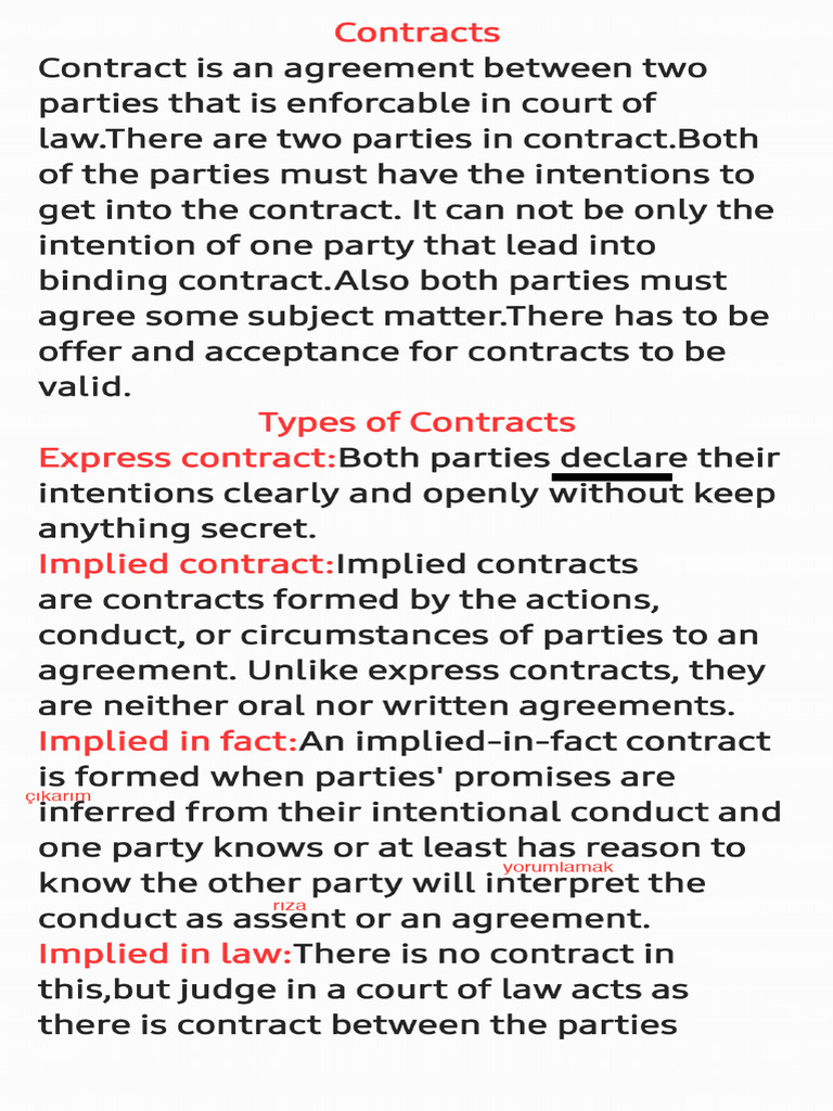 contract notes | PDF