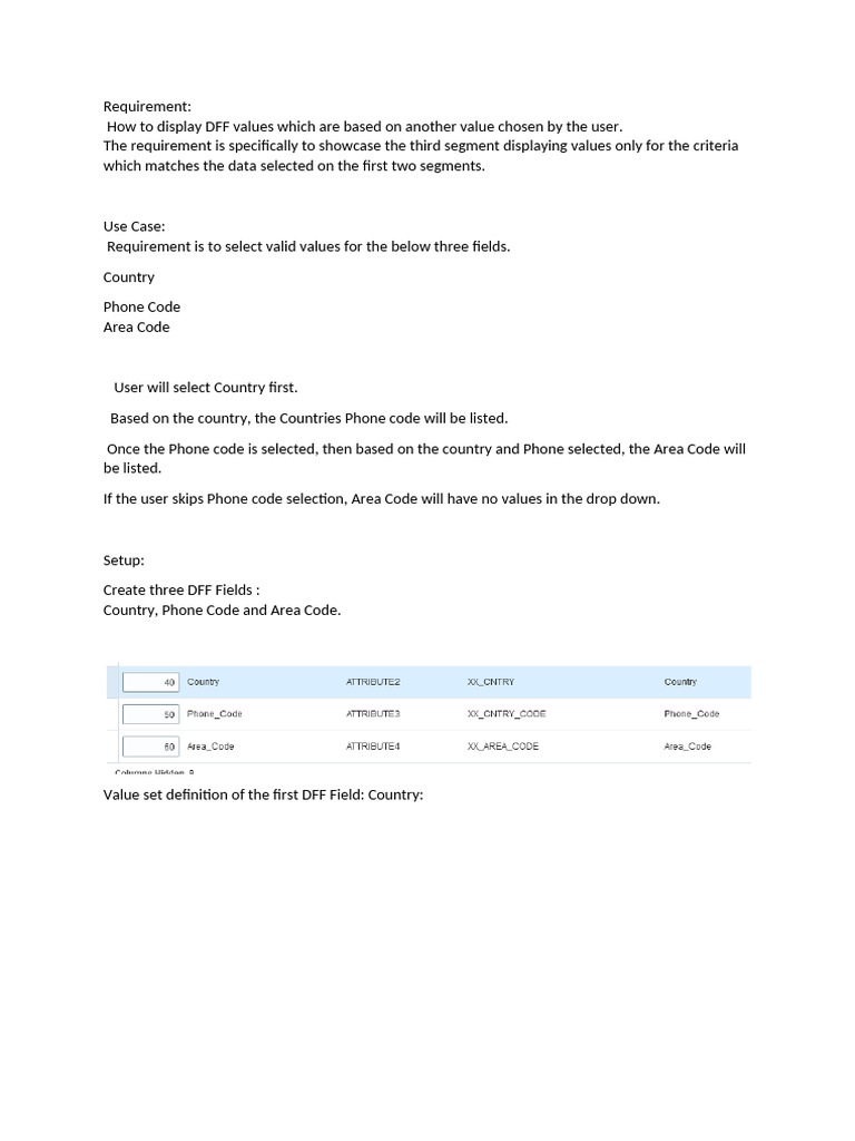 Dependent DFF Segment Setups | PDF
