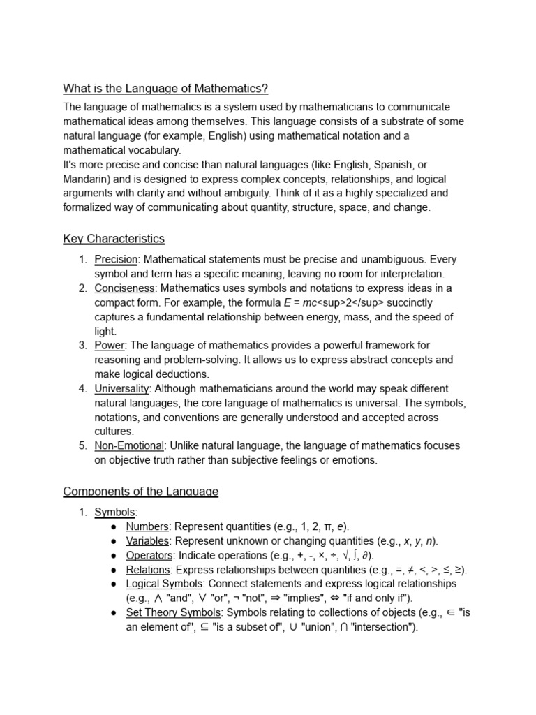 Understanding the Language of Mathematics | PDF | Mathematics ...