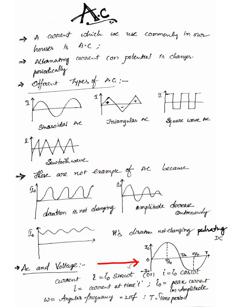 A.c notes | PDF | Voltage | Electricity